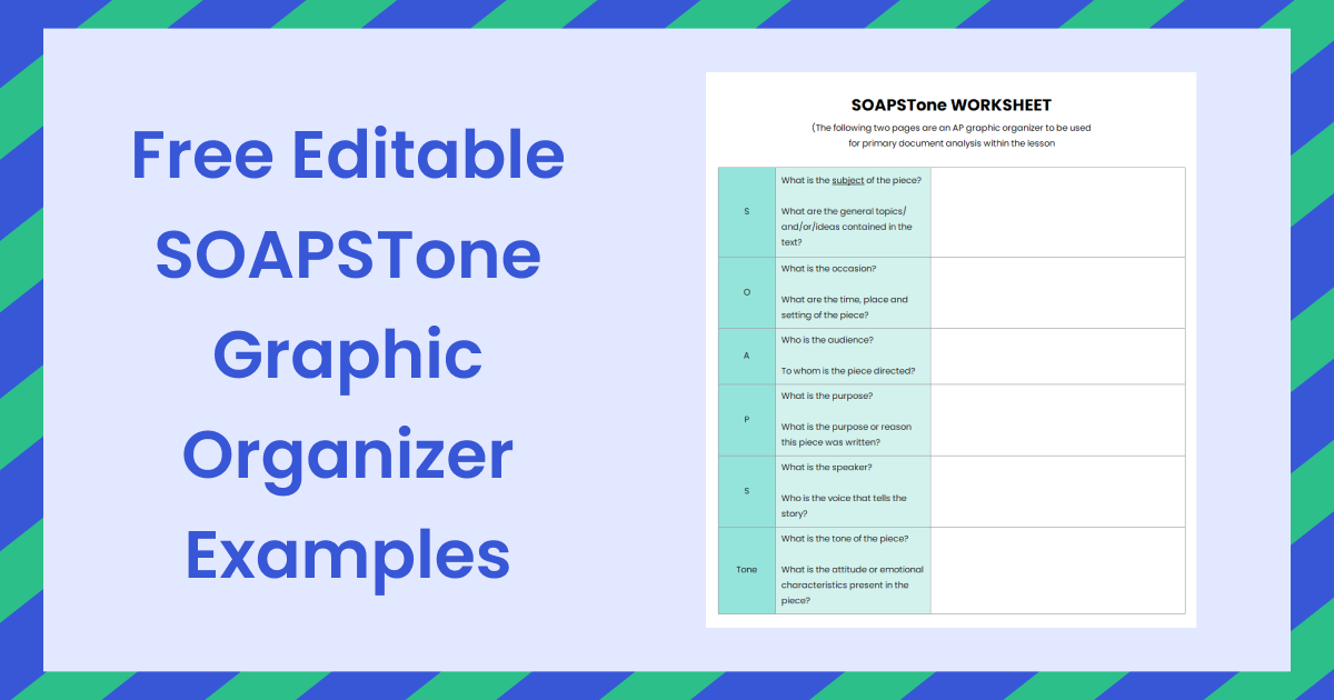 Free Editable SOAPSTone Graphic Organizer Examples EdrawMax Online